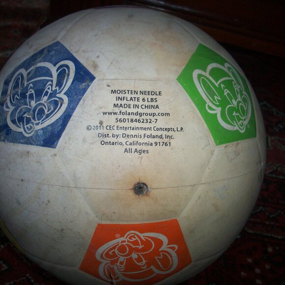 Chuck E Cheese | Toys | Chucky Cheese Inflatable 8 Soccer Ball 21 ...